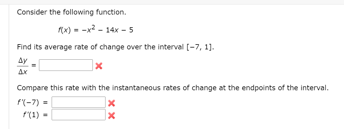 Solved Consider the following function. f(x) = -x2 – 14x - 5 | Chegg.com