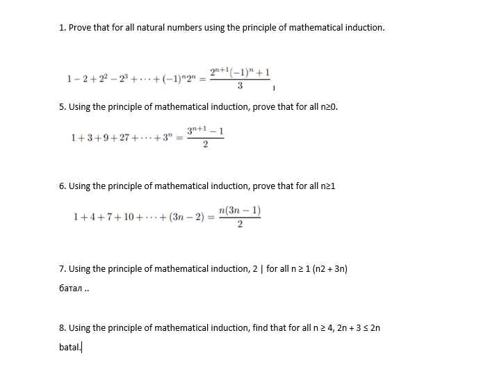 Solved 1. Prove that for all natural numbers using the | Chegg.com