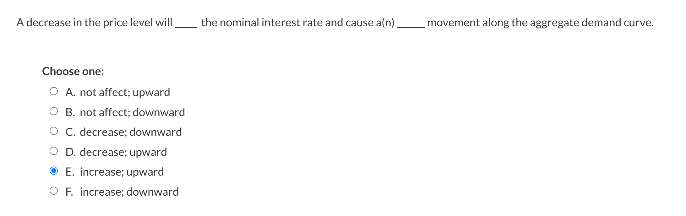 Solved A Decrease In The Price Level Will The Nominal Chegg