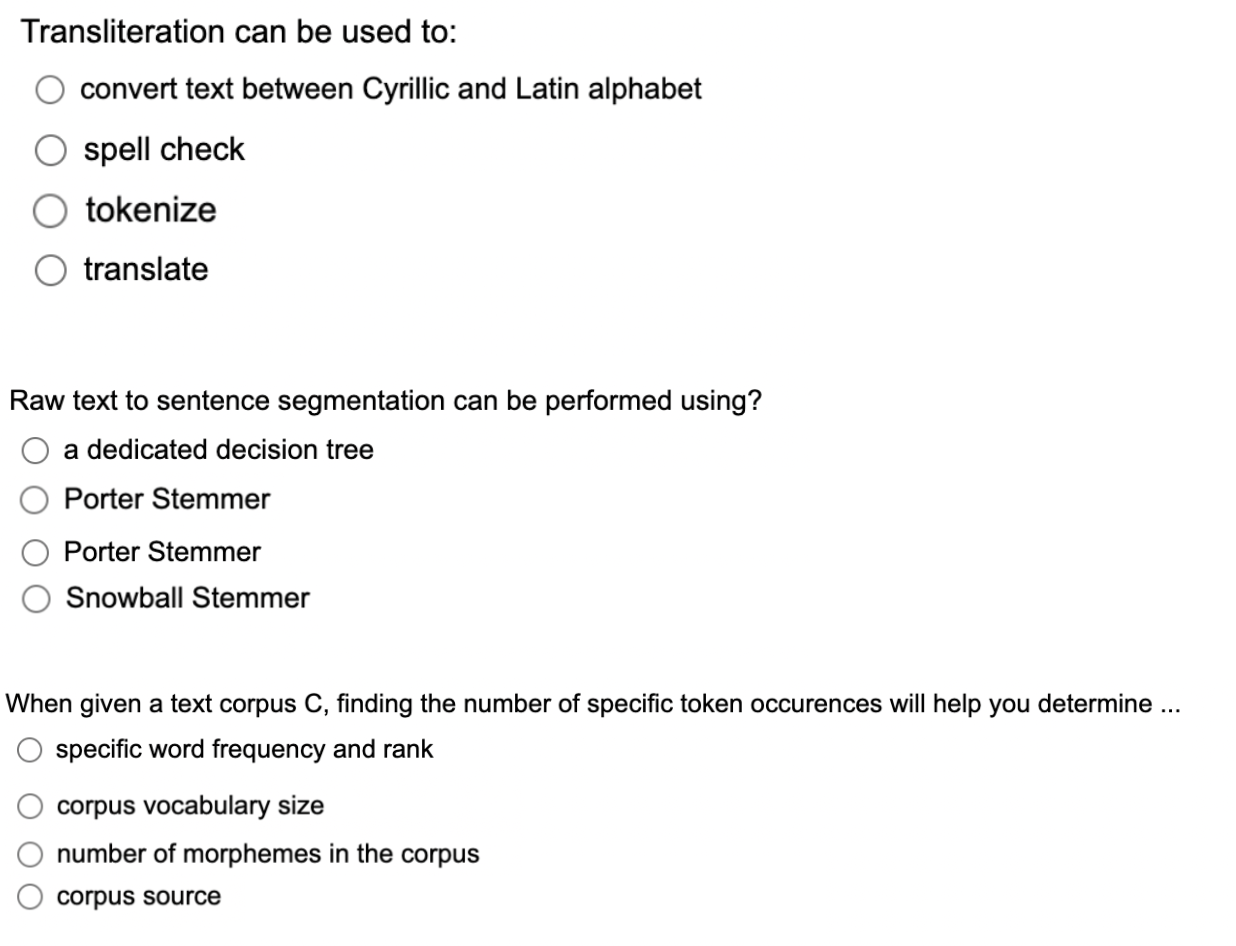 Solved Transliteration can be used to: convert text between | Chegg.com