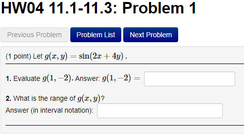 Solved HW04 11.1-11.3: Problem 1 Previous Problem Problem | Chegg.com