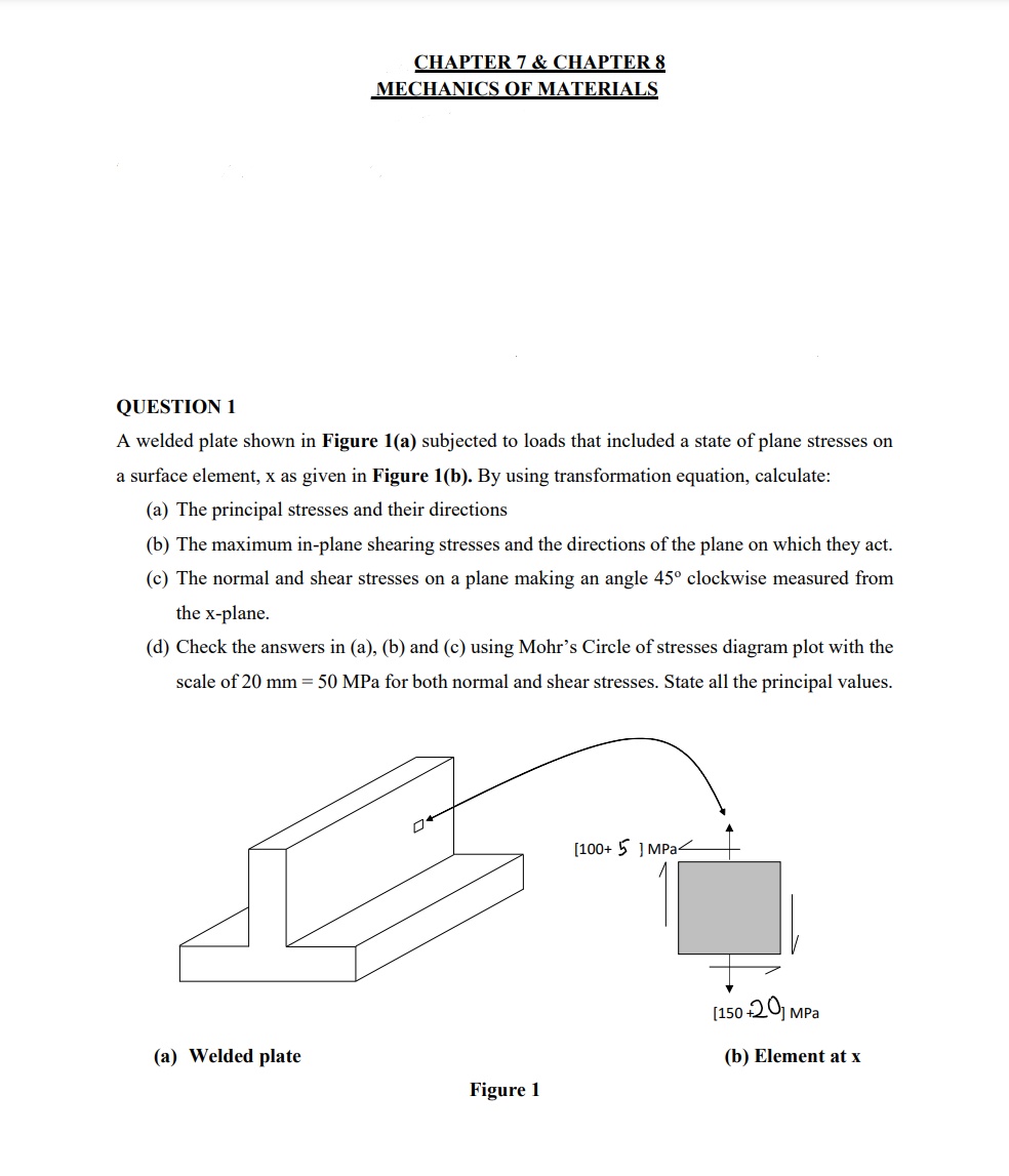 Solved CHAPTER 7 \& CHAPTER 8 MECHANICS OF MATERIALS | Chegg.com