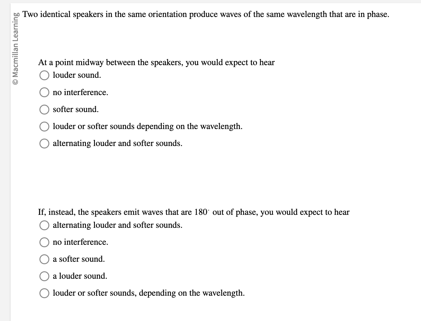 Solved \( \underset{.0}{\infty} \) ﻿Two identical speakers | Chegg.com