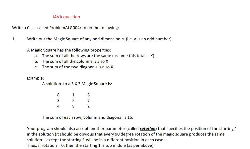 Solved JAVA question Write a Class called Problem ALG004r to | Chegg.com