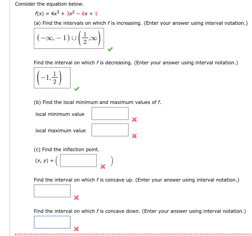 Solved Consider The Equation Below F x 4x3 3x2 6x Chegg