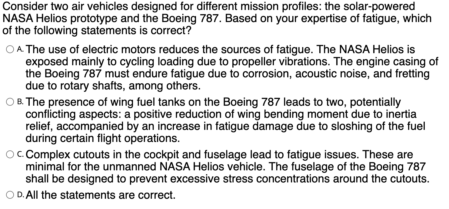 Solved Consider two air vehicles designed for different | Chegg.com
