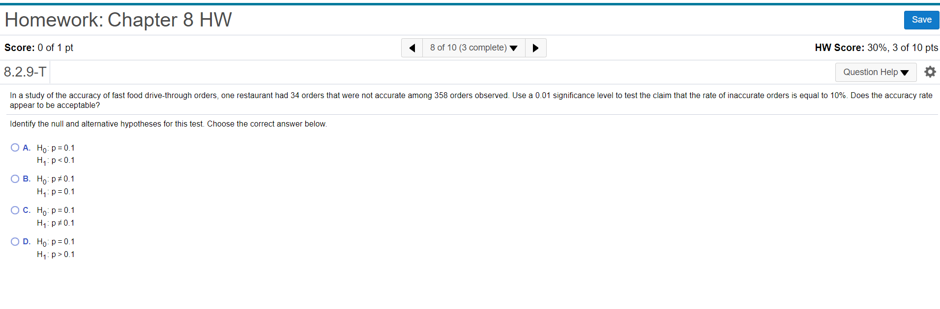 Solved Homework Chapter 8 Hw Save Score 0 Of 1 Pt 8 Of 10