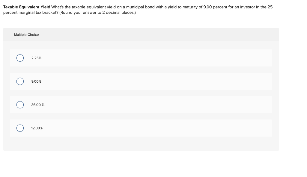 Solved Taxable Equivalent Yield What's the taxable | Chegg.com