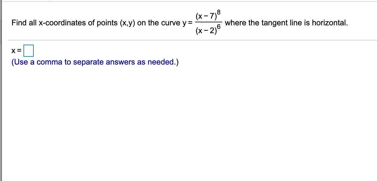 Solved where the tangent line is horizontal. Find all | Chegg.com