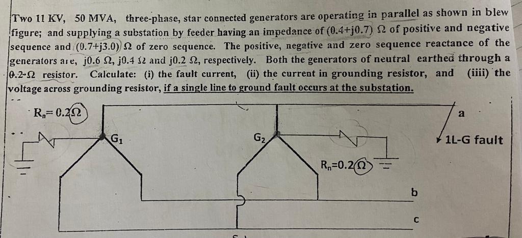 Solved Two 11 KV, 50 MVA, three-phase, star connected | Chegg.com