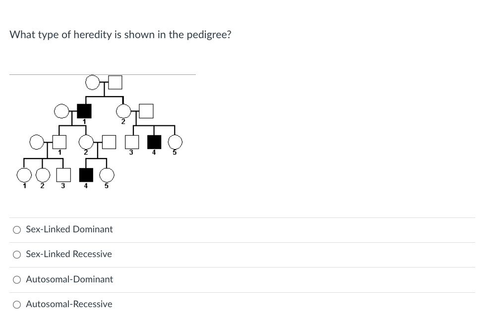 Solved What type of heredity is shown in the pedigree? | Chegg.com