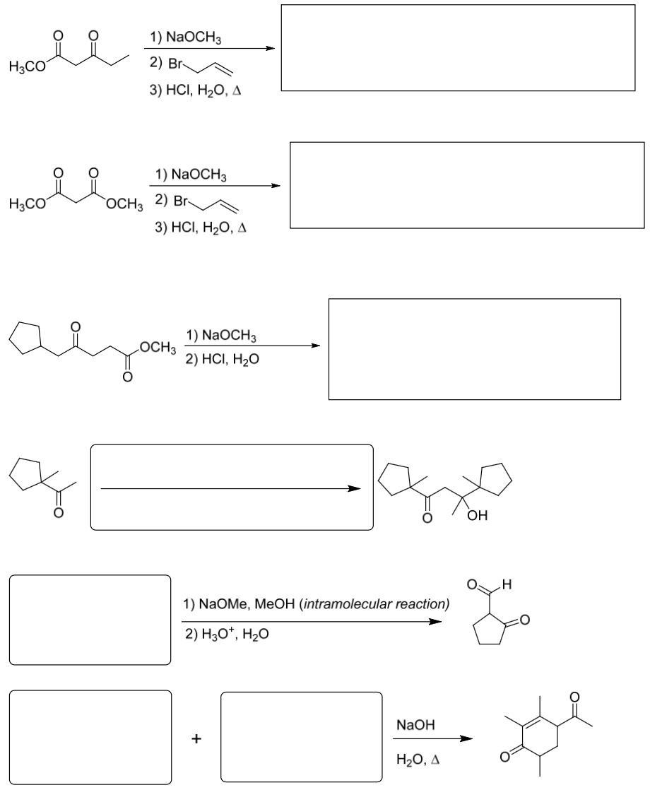 Solved 1) NaOCH3 3) HCl,H2O,Δ 1) NaOCH3 3) HCl,H2O,Δ 1) | Chegg.com