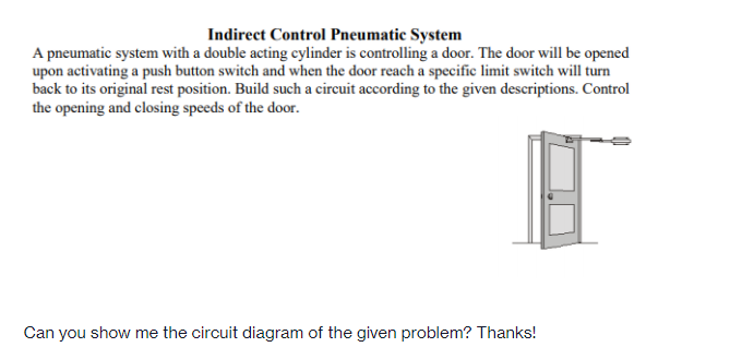 Solved Indirect Control Pneumatic System A pneumatic system | Chegg.com