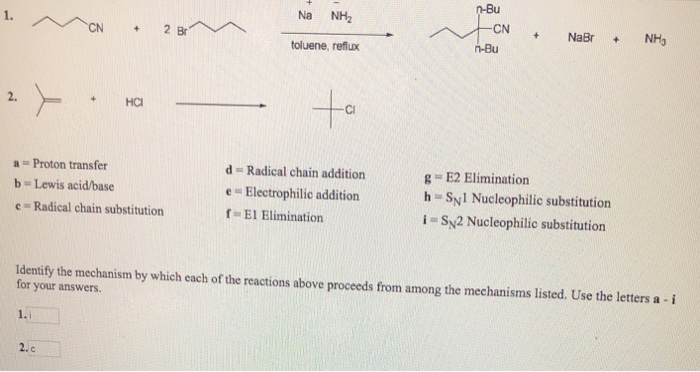 Solved n-Bu Na NH2 + NaBr+NH3 toluene, reflux n-Bu 2. но CI | Chegg.com