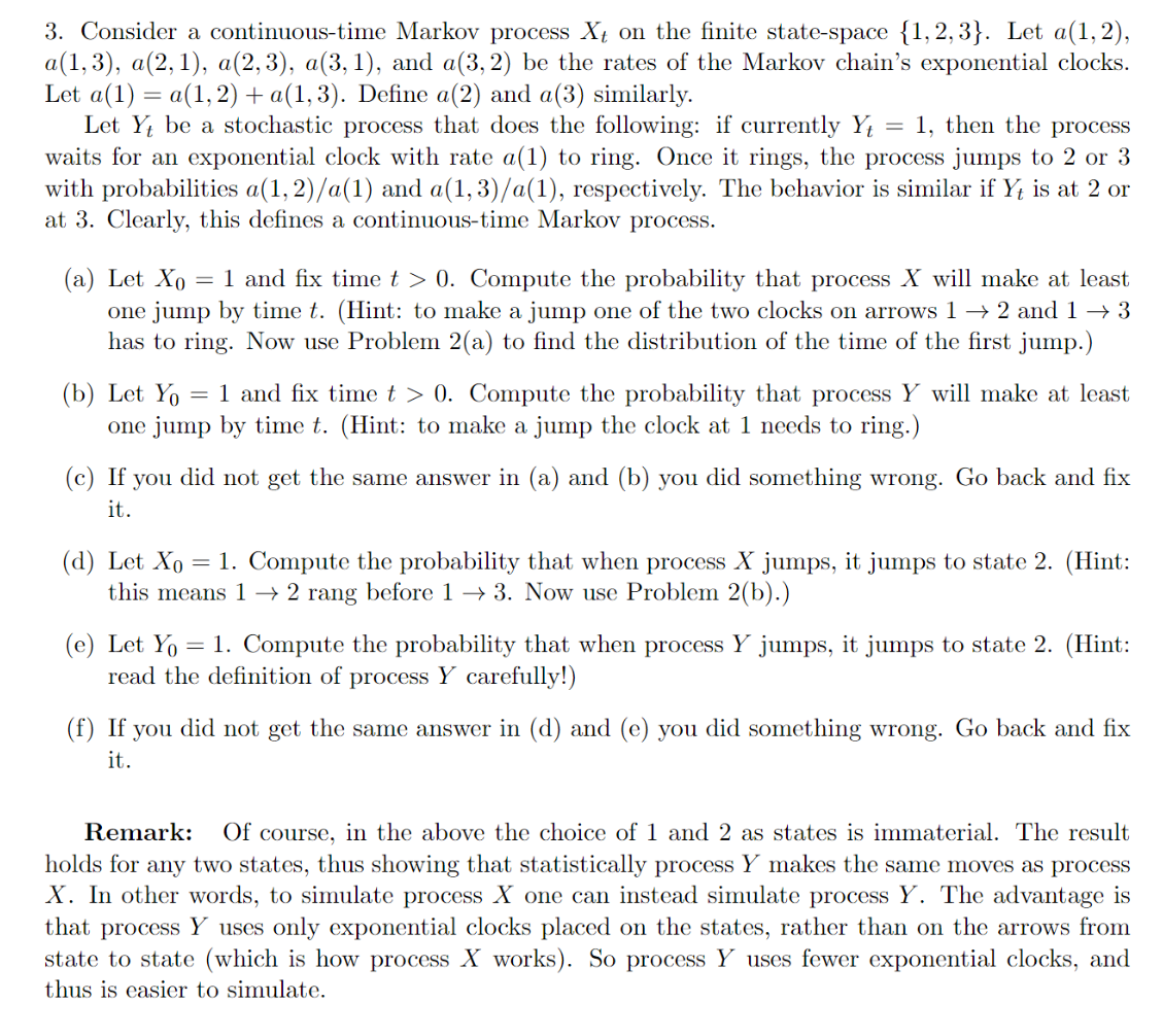 Please help me solve this Stochastic Processes | Chegg.com