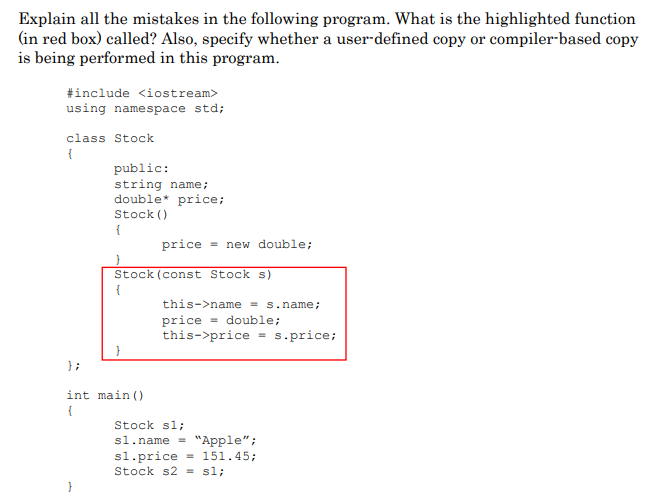 Solved xplain all the mistakes in the following program. | Chegg.com