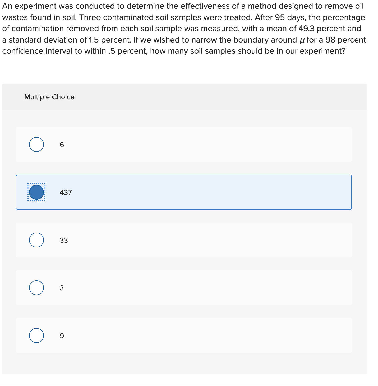 Solved An experiment was conducted to determine the | Chegg.com