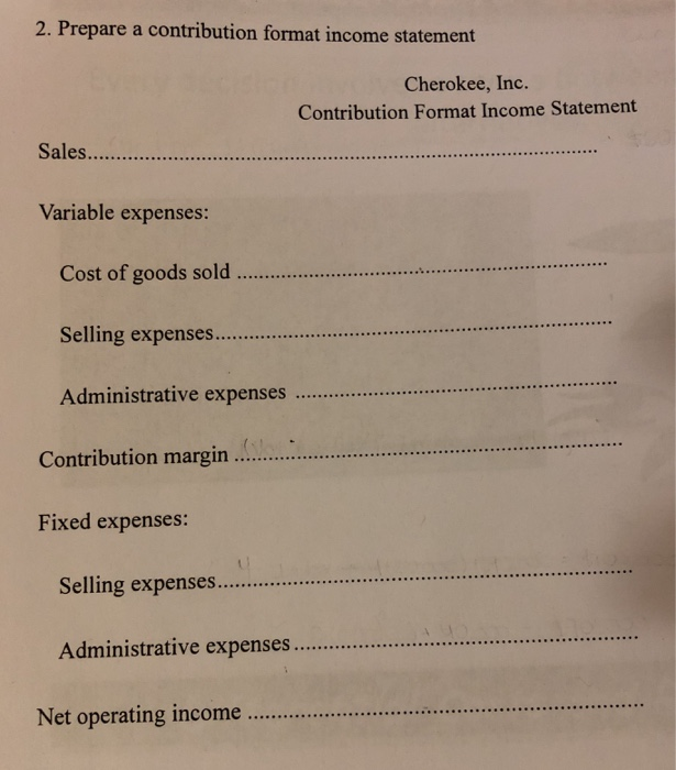 Solved Number of units sold Selling price per unit Variable | Chegg.com