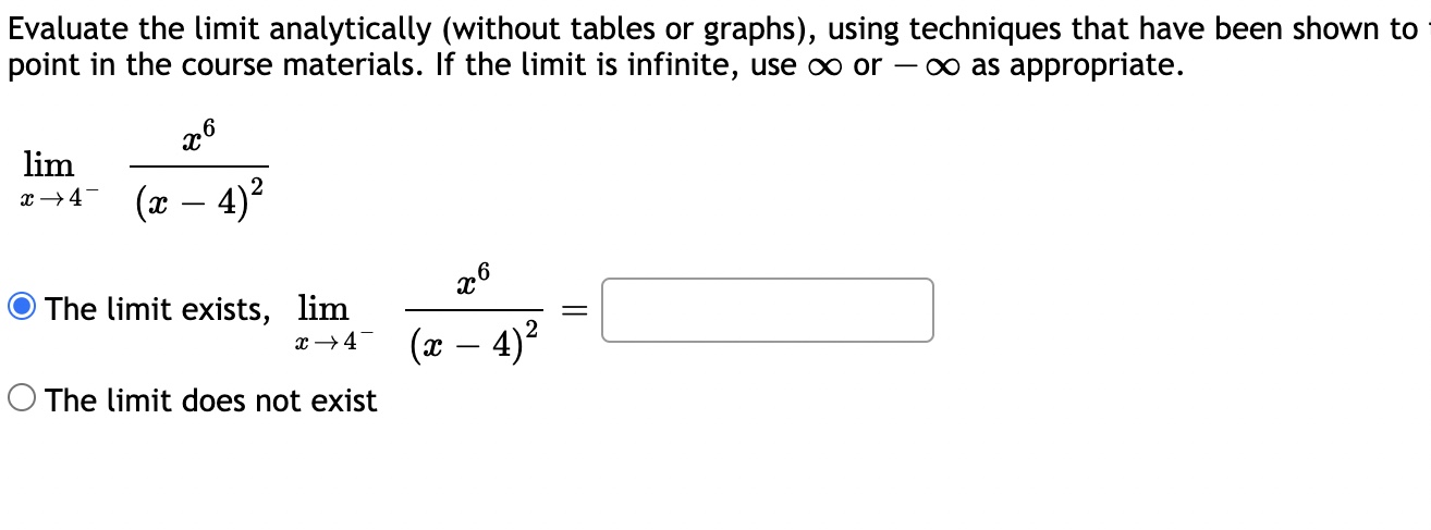 Solved Evaluate the limit analytically (without tables or | Chegg.com