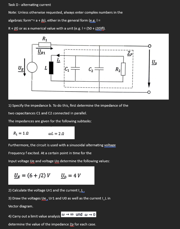Solved Task D - ﻿alternating currentNote: Unless otherwise | Chegg.com
