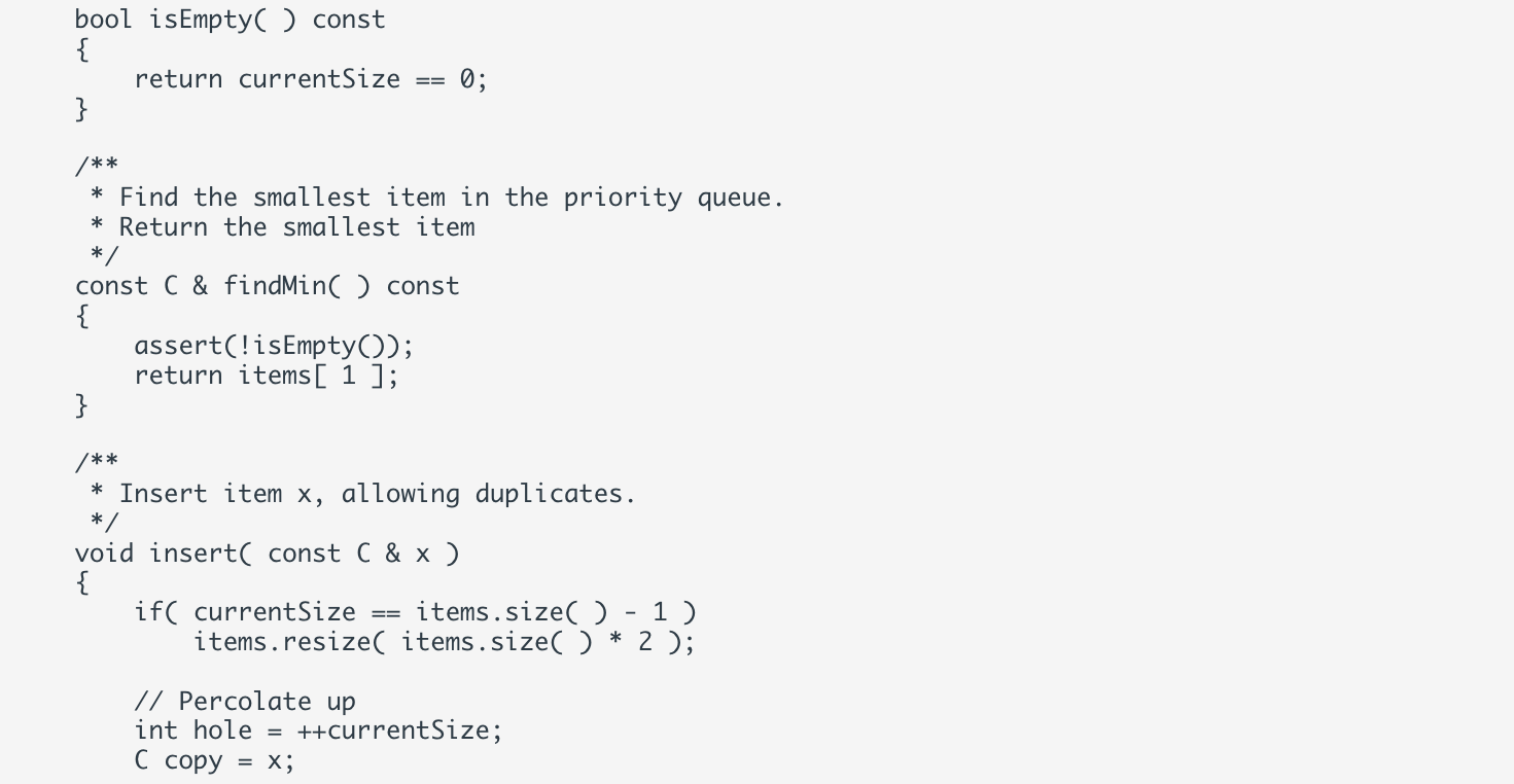 Solved Implement The Binaryheap Adt In A File Binaryheapcpp 6649