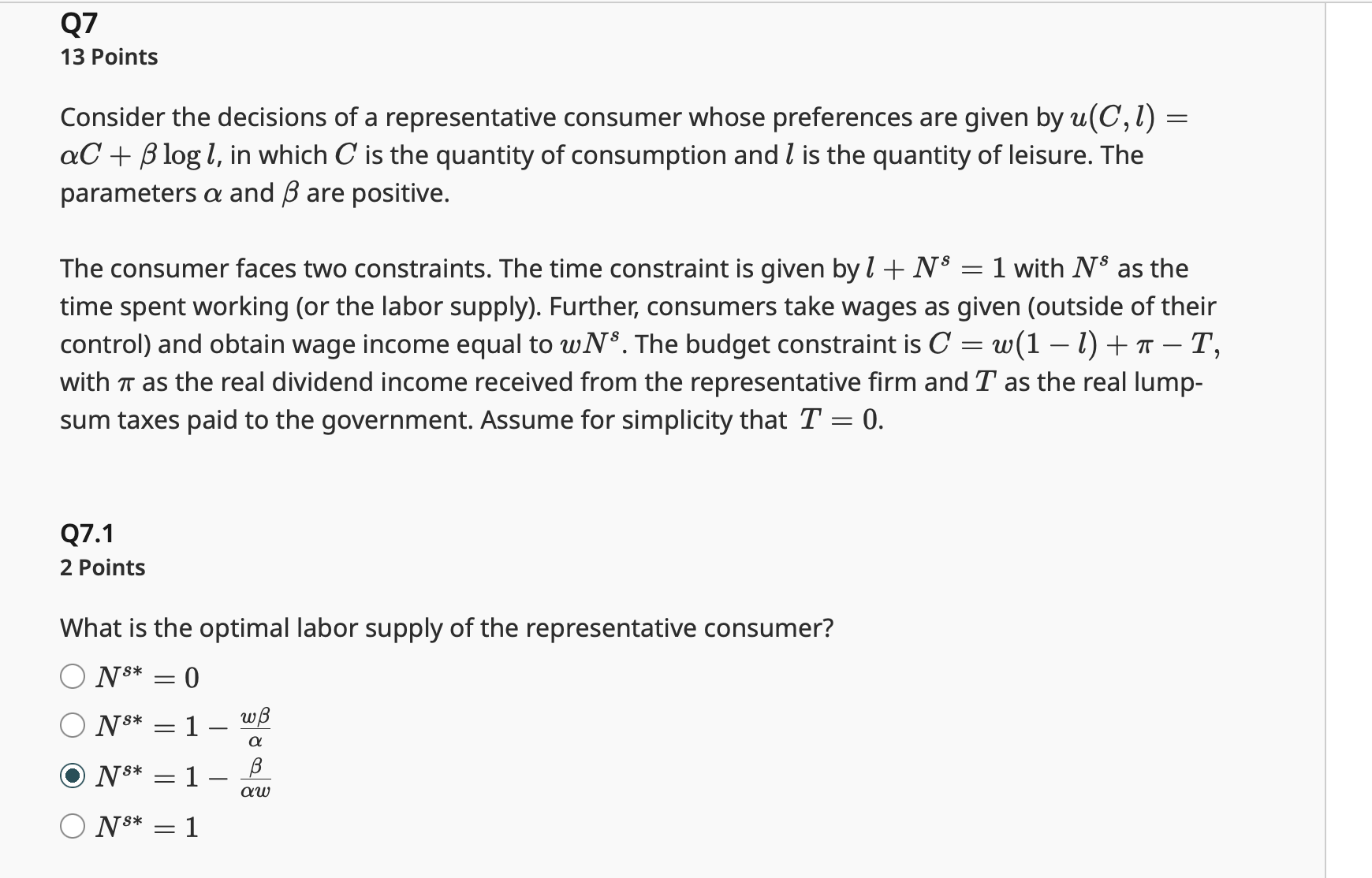 Solved 13 Points Consider the decisions of a representative | Chegg.com