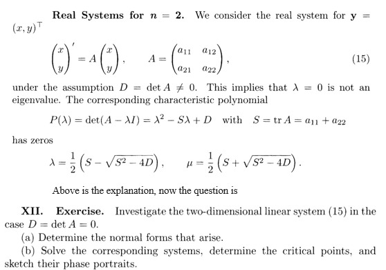 Solved Real Systems for n=2. We consider the real system for | Chegg.com