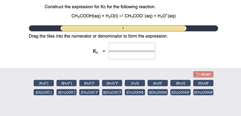 Solved Construct the expression for Kc for the following | Chegg.com