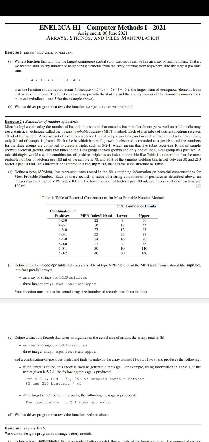 Solved ENELLCA H1 - Computer Methods I - 2021 Assignment: 08 | Chegg.com