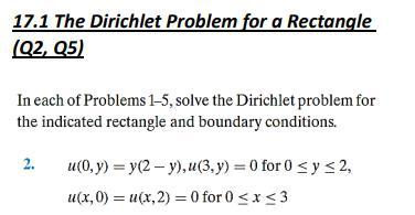 Solved 17.1 The Dirichlet Problem for a Rectangle (Q2, 05) | Chegg.com