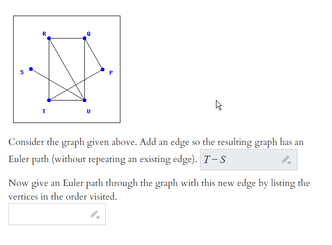 Solved R S T U Consider the graph given above. Add an edge | Chegg.com