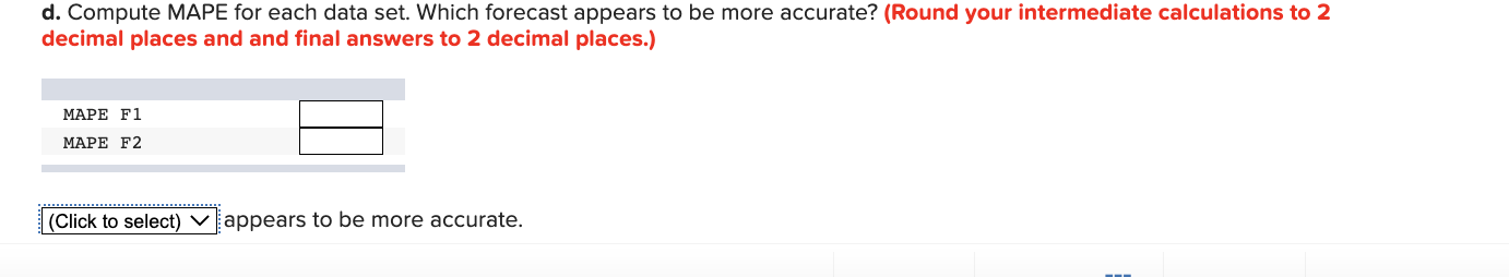 Solved Two different forecasting techniques (F1 and F2) were | Chegg.com