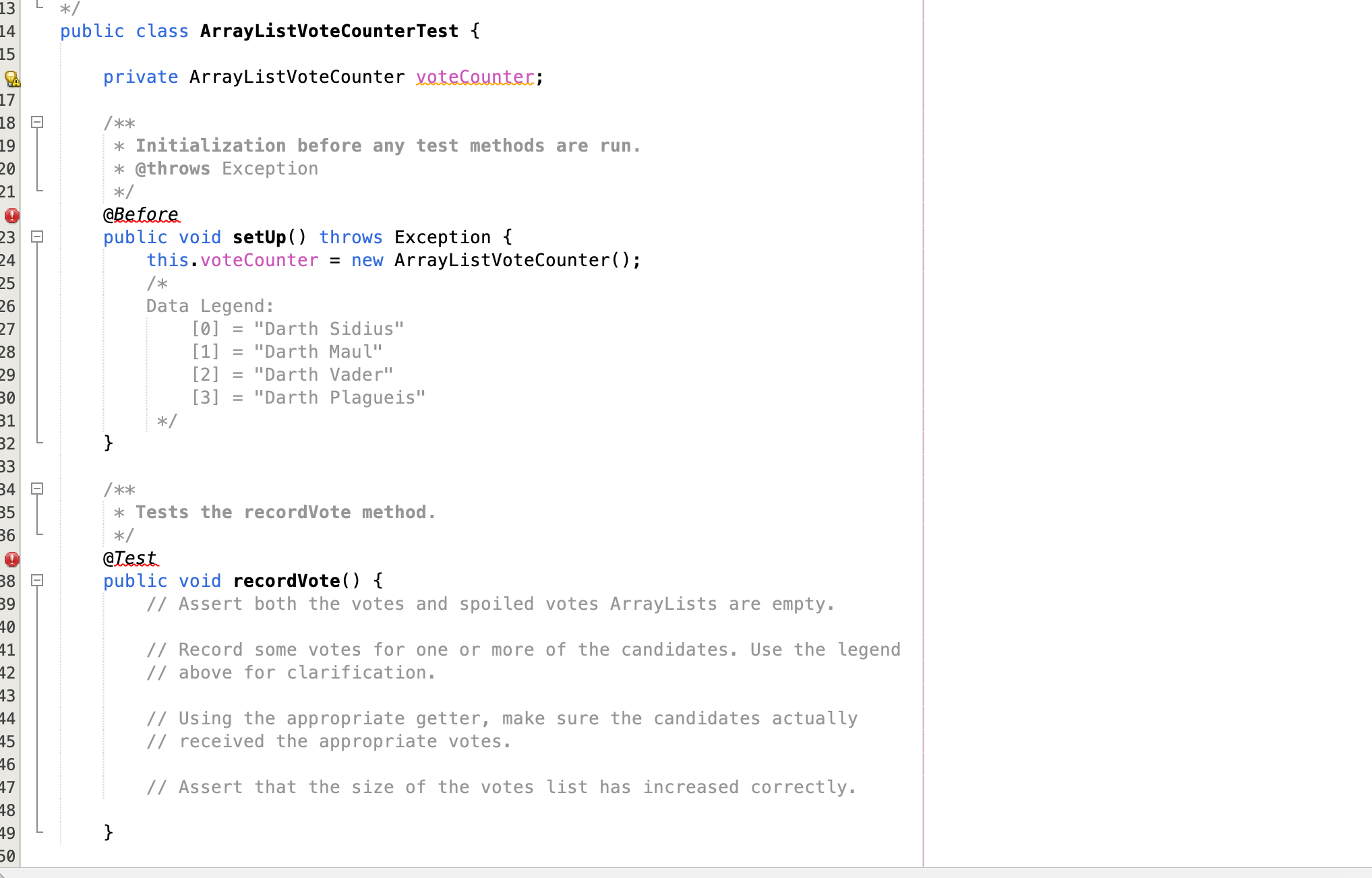 Solved 1: Create an annotated UML diagram of the VoteCounter | Chegg.com
