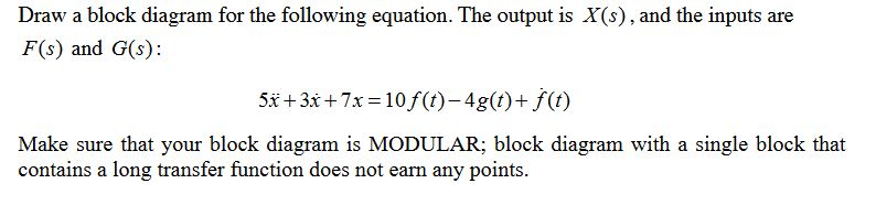 Solved Draw a block diagram for the following equation. The | Chegg.com