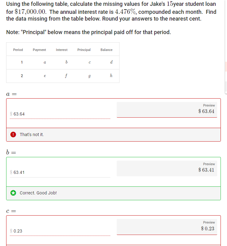 Solved Using the following table, calculate the missing | Chegg.com