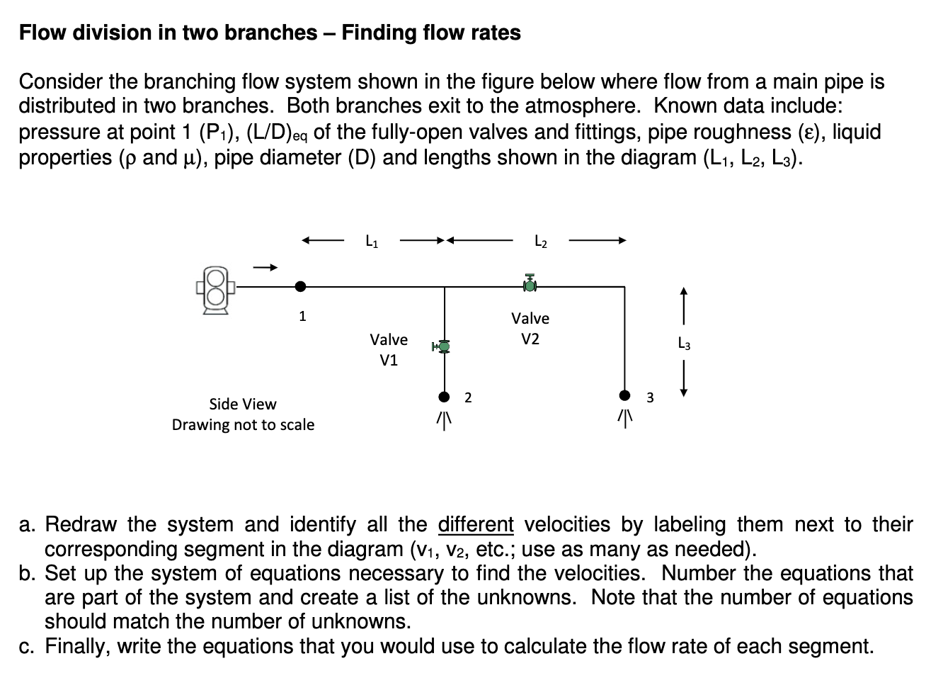 Solved Flow division in two branches – Finding flow rates | Chegg.com