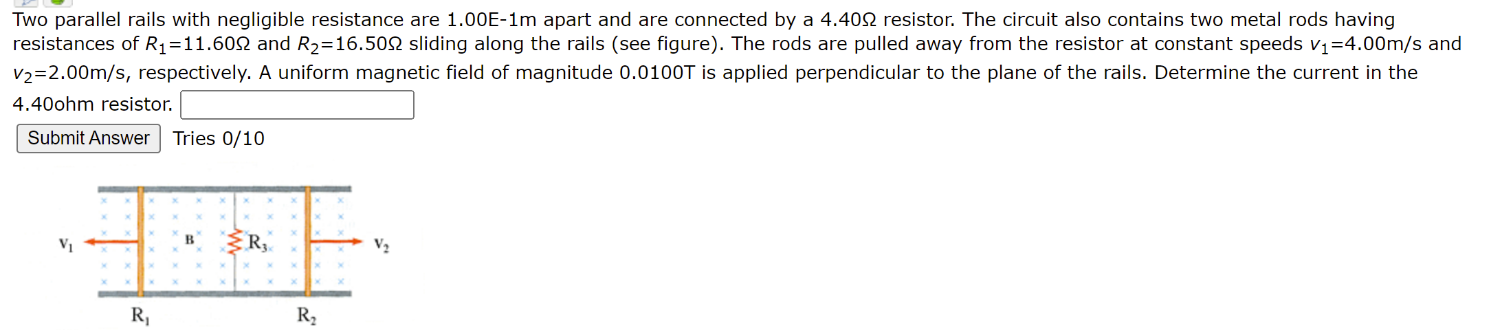 Solved Two parallel rails with negligible resistance are | Chegg.com