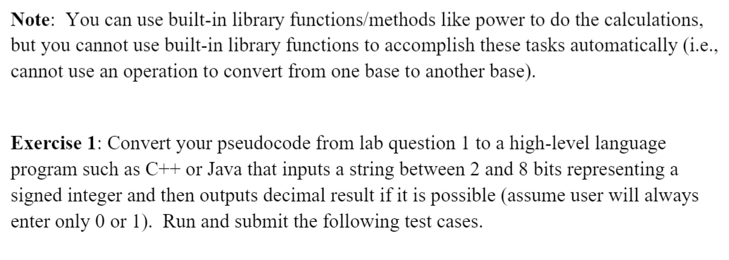 Solved Lab question 1: Provide a high-level algorithm in | Chegg.com