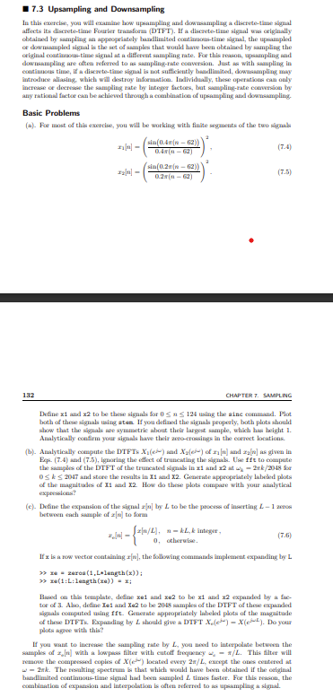 - 7.3 Upsampling and Downsampling atfets its | Chegg.com
