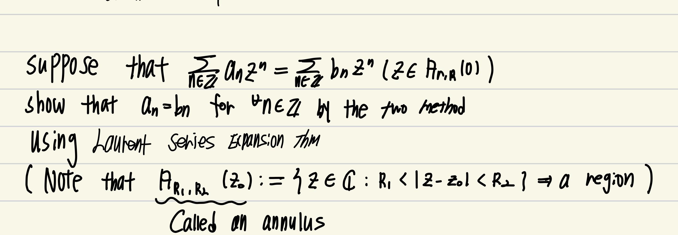 Solved suppose that ∑n∈Zanzn=∑n∈Zbnzn(z∈An,R(0)) show that | Chegg.com