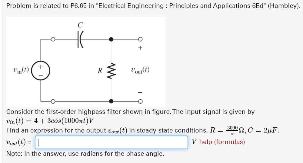 Solved Problem is related to P6.65 in "Electrical | Chegg.com
