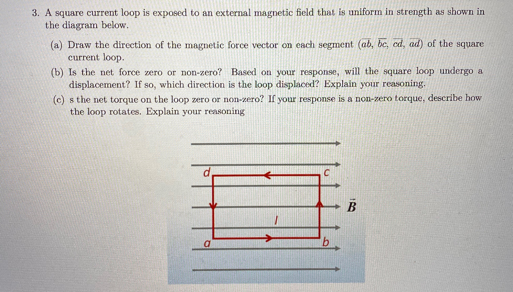 Solved 3. A square current loop is exposed to an external | Chegg.com