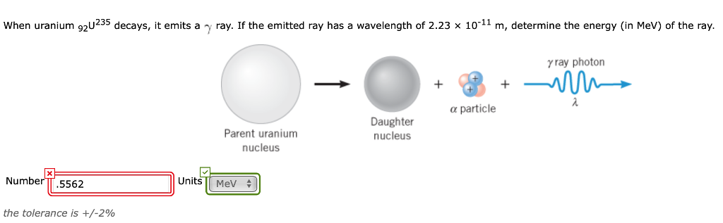 Solved When uranium 92U255 decays, it emits a ray. If the | Chegg.com
