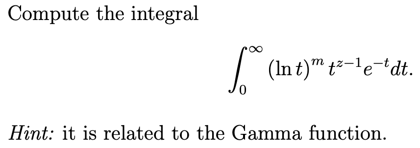 Solved Compute the integral [ "te (int)" 42–1e-tdt. Hint: it | Chegg.com