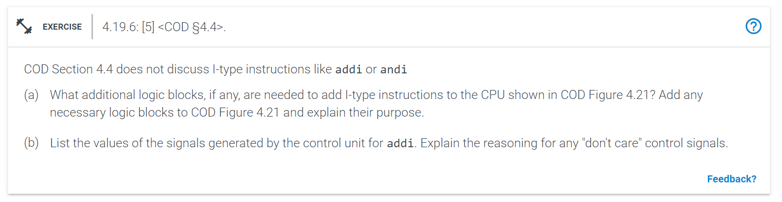 Solved COD Section 4.4 does not discuss I-type instructions | Chegg.com