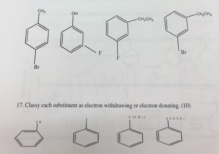 Solved CH3 OH Ch2CH3 CH2CH3 Br 17. Classy each substituent | Chegg.com