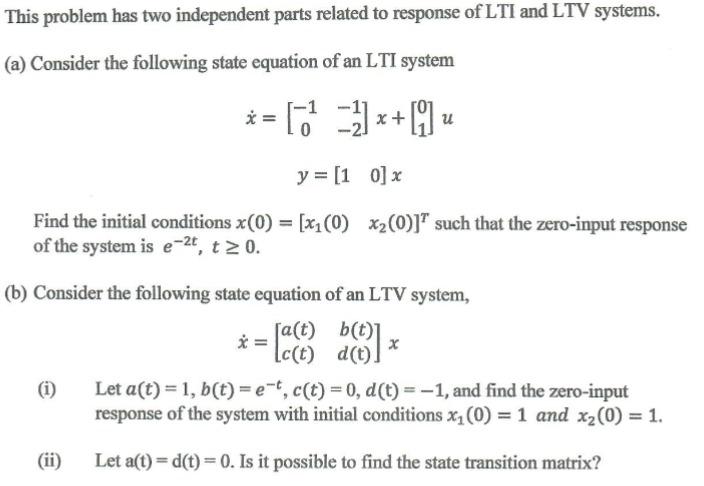 Solved This problem has two independent parts related to | Chegg.com