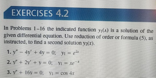 Solved EXERCISES 4.2 In Problems 1-16 the indicated function | Chegg.com