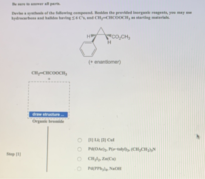 Solved Be sure to answer all parts Devise a synthesis of the | Chegg.com