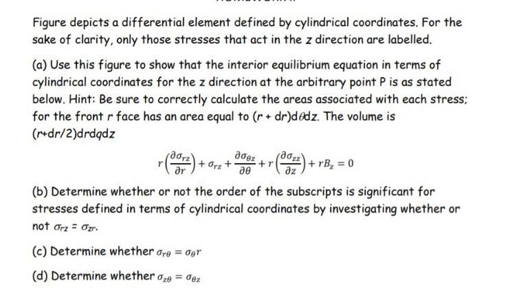 Solved Figure depicts a differential element defined by | Chegg.com